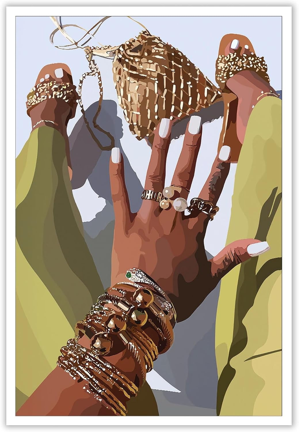 ASPORIC Stylish Retro Dice Canvas Wall Art Pink Cute Lucky Number 6 ...