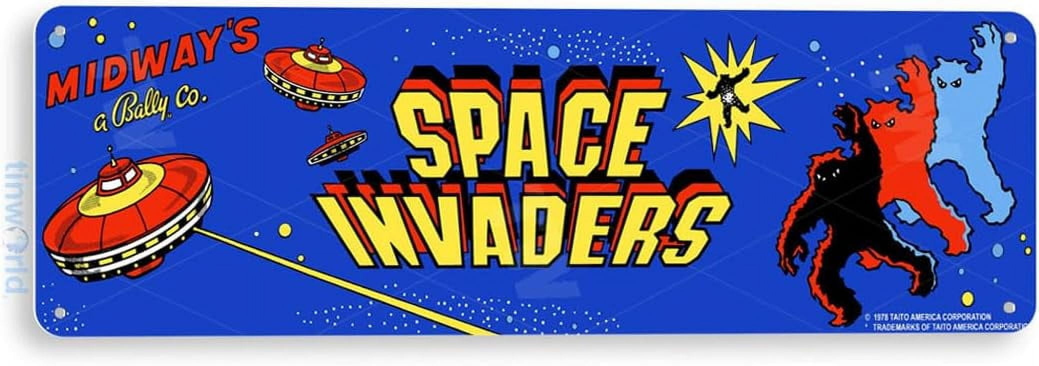 ASPORIC TIN Sign C502 Space Invaders Arcade Game Room Shop Marquee ...