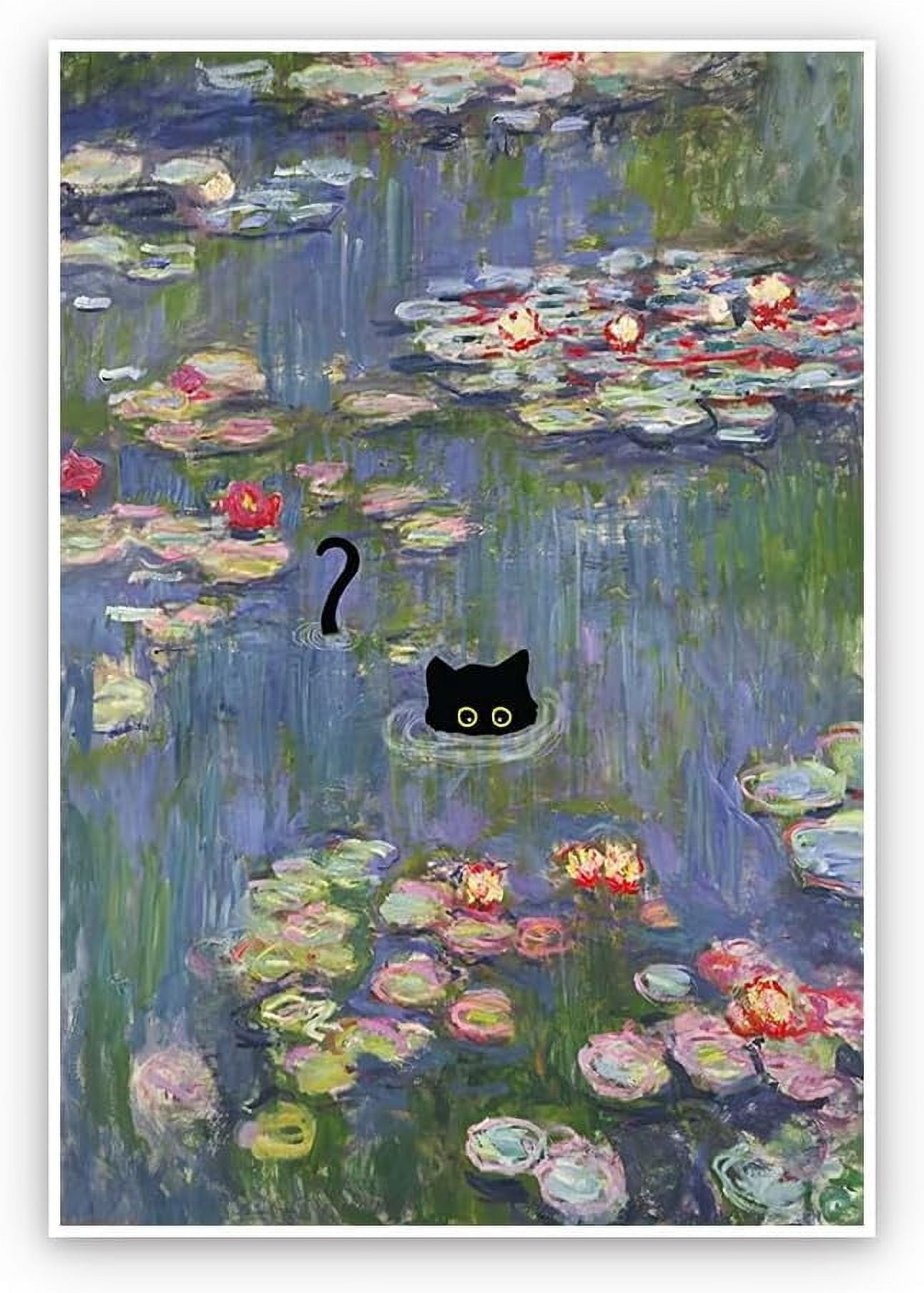 ASPORIC The-Starry-Night-Cat-Canvas-Wall-Art-Famous-Oil-Paintings-Black ...