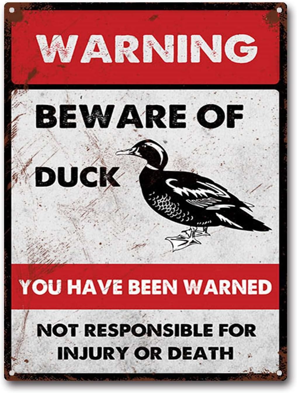ASPORIC Tin Sign Beware of Duck Room Man Cave Art Decorations Metal ...