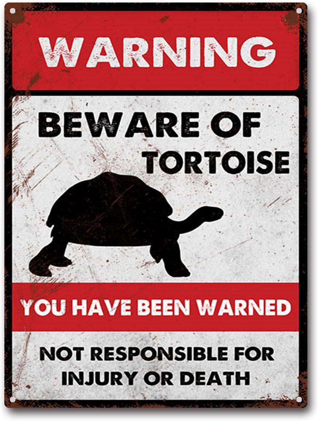 ASPORIC Tin Sign Beware of Tortoise Metal Tin Sign Home Bar Signs for ...