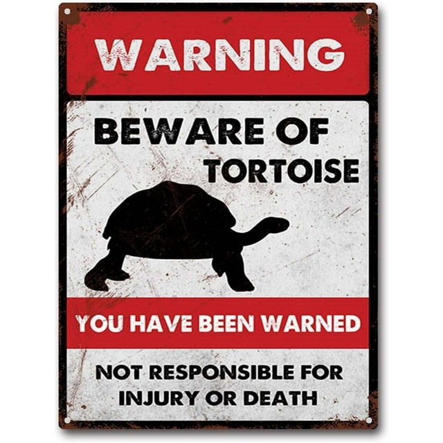 ASPORIC Tin Sign Beware of Tortoise Metal Tin Sign Home Bar Signs for ...