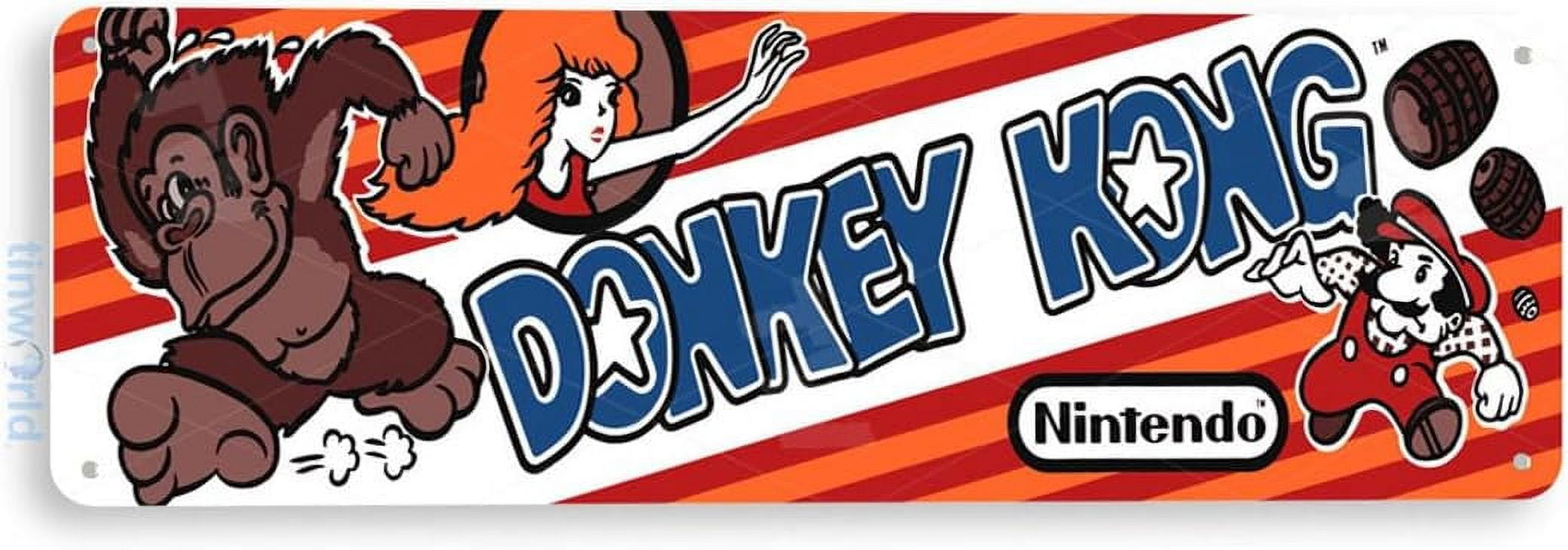 ASPORIC Tin Sign Donkey Kong Arcade Shop Game Room Marquee Metal Sign ...