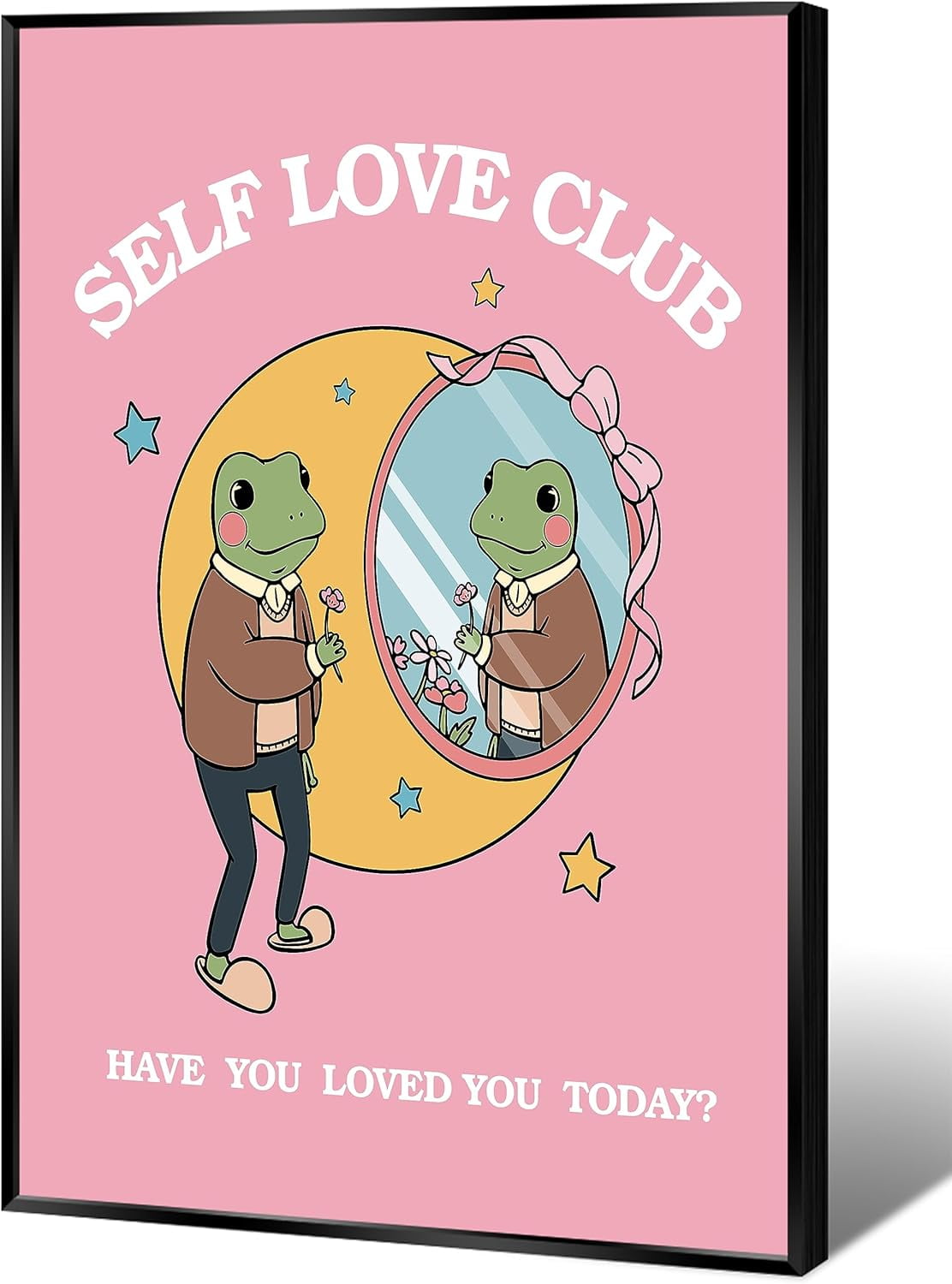 ASPORIC Together Until We Croak Canvas Wall Art Kawaii Frog Mushroom ...