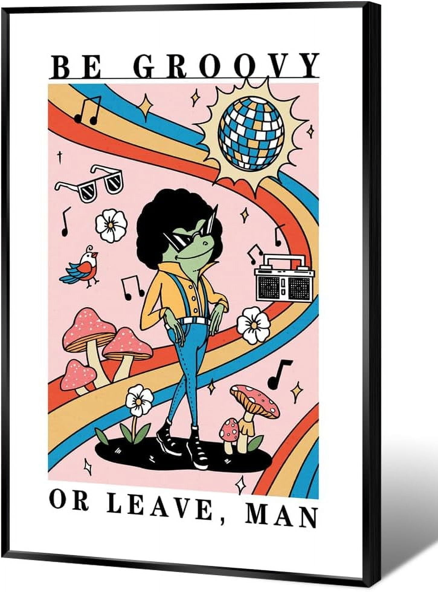 ASPORIC Together Until We Croak Canvas Wall Art Kawaii Frog Mushroom ...