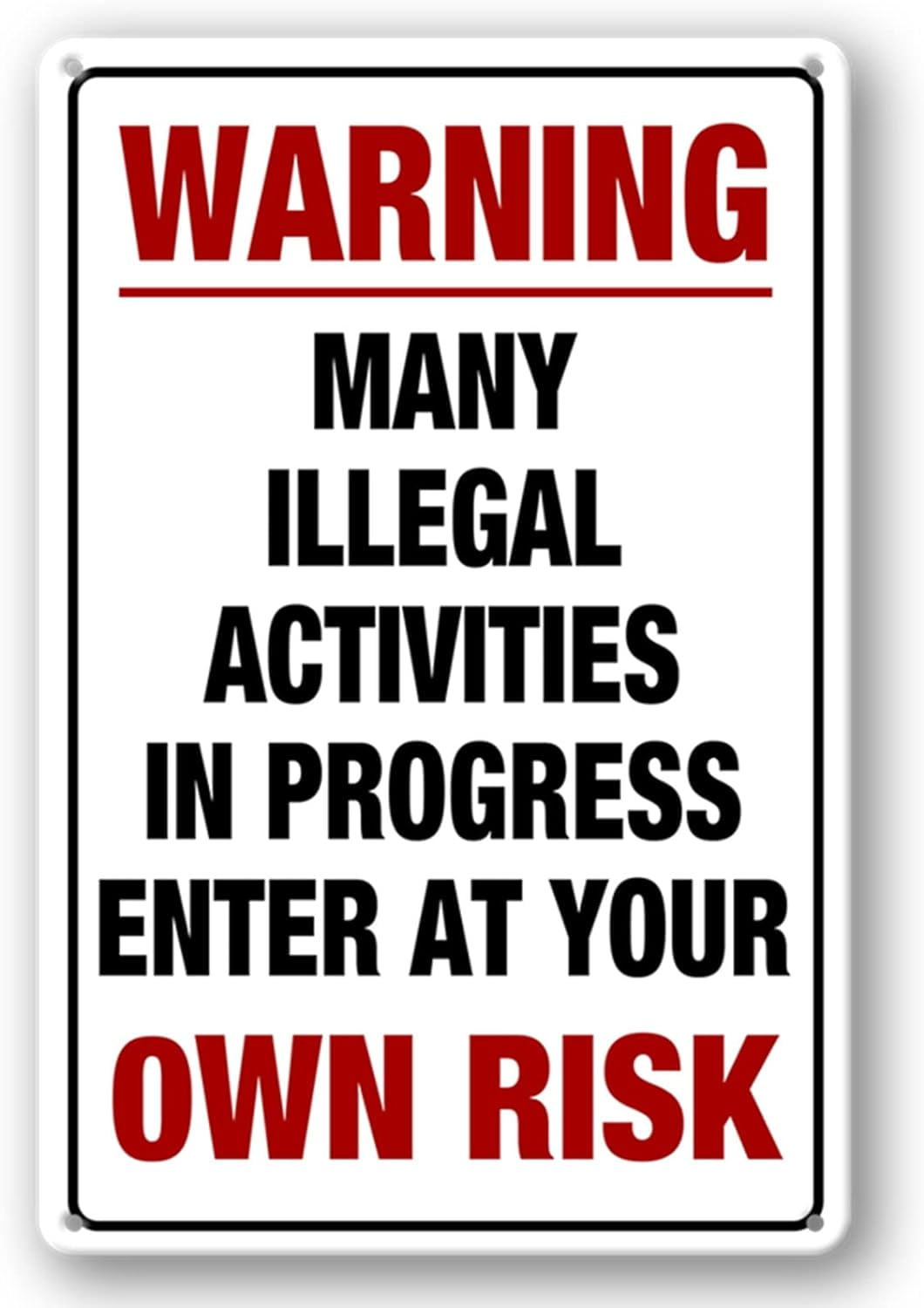 ASPORIC Trippy Room Decor Funny Warning Signs For Bedroom Metal Sign ...