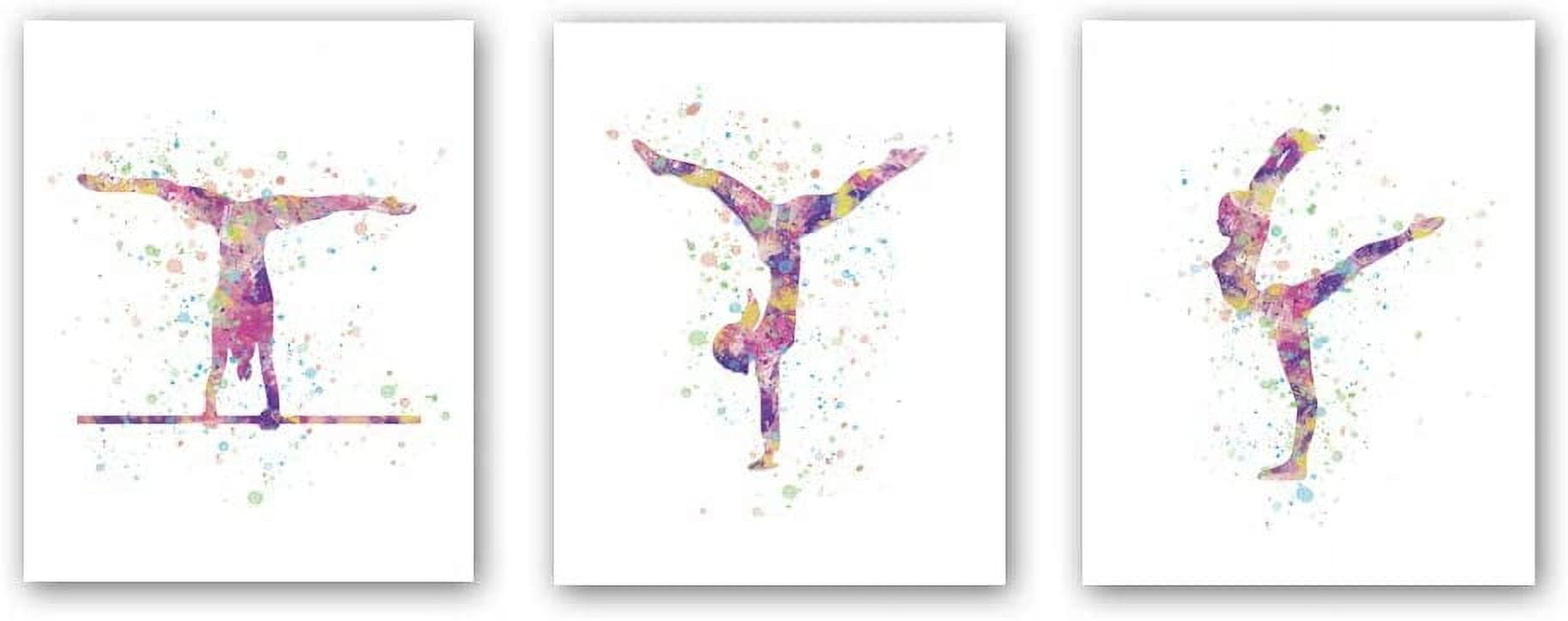 ASPORIC Unframed Abstract Girl Gymnastics Wall Art Print,Sporting ...