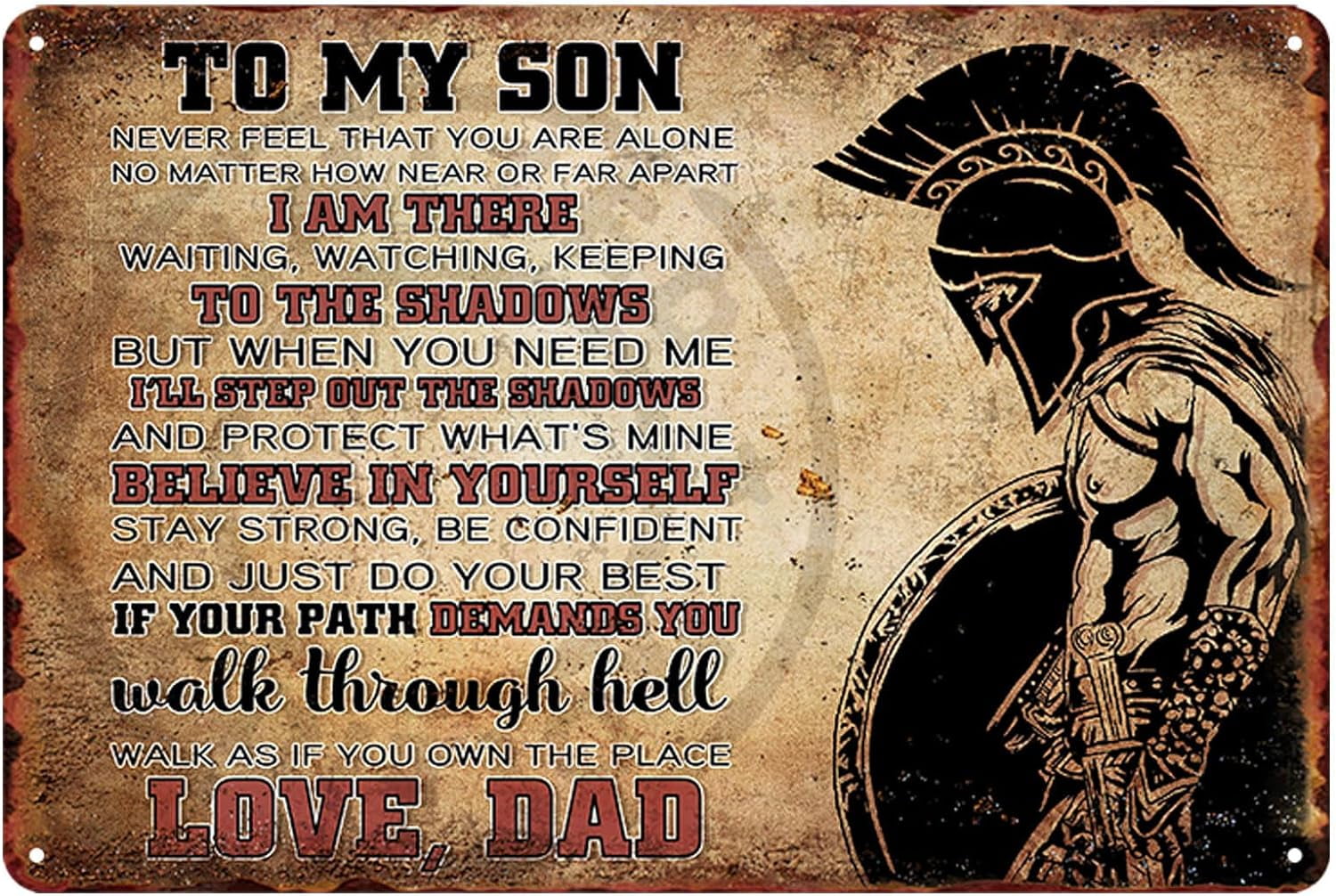 ASPORIC Viking Warrior Wall Art To My Son Metal Tin Sign Viking Wall ...