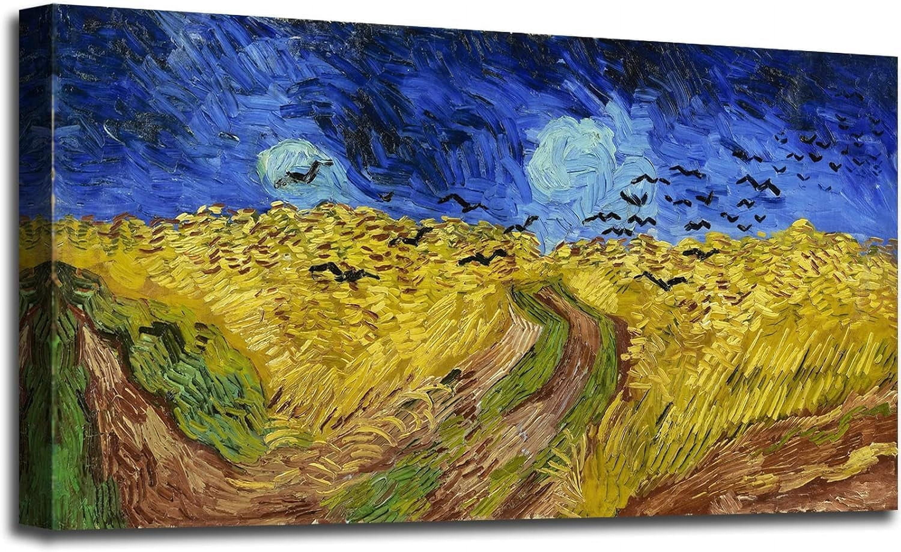 ASPORIC Vincent Van Gogh Canvas Wall Art, Wheatfield with Crows Famous ...