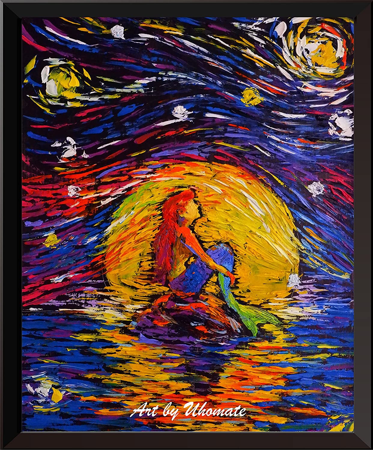 ASPORIC Vincent Van Gogh Starry Night Posters Ariel Princess The Little ...