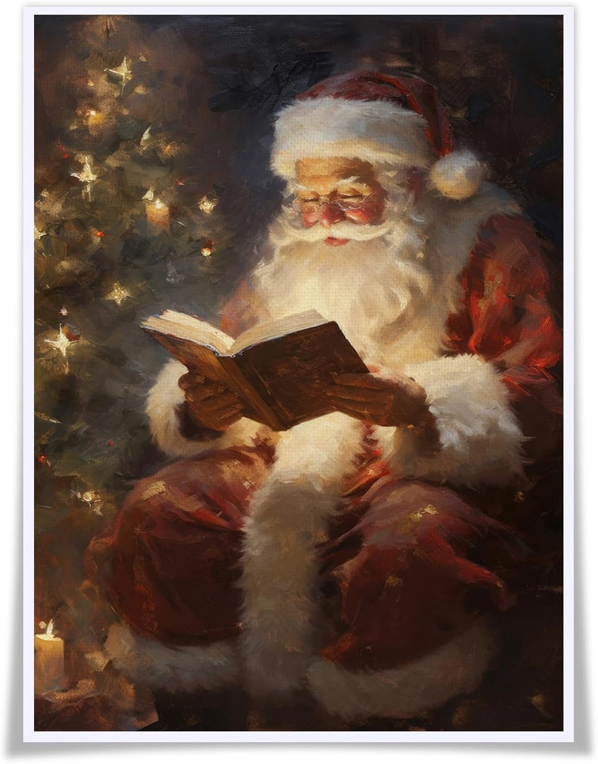 ASPORIC Vintage Christmas Canvas Wall Art Santa Claus Pictures For Wall ...