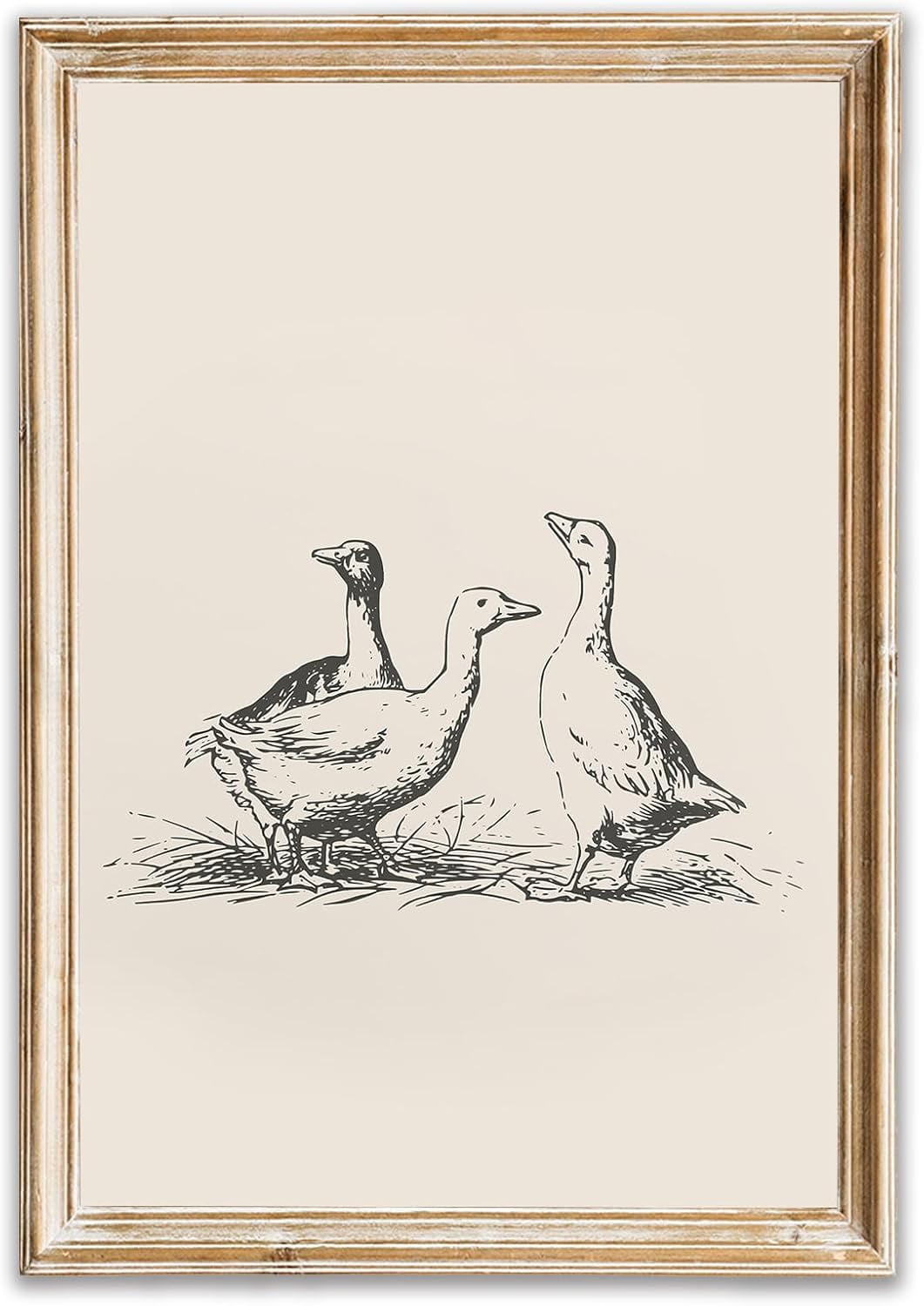 ASPORIC Vintage Duck Wall Art Prints Minimalist Abstract Animal Picture ...