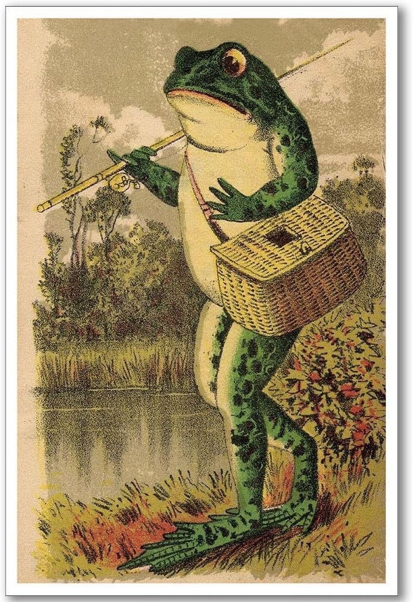 ASPORIC Vintage Wall Art Frog Poster Canvas Wall Art Aesthetic Frog ...