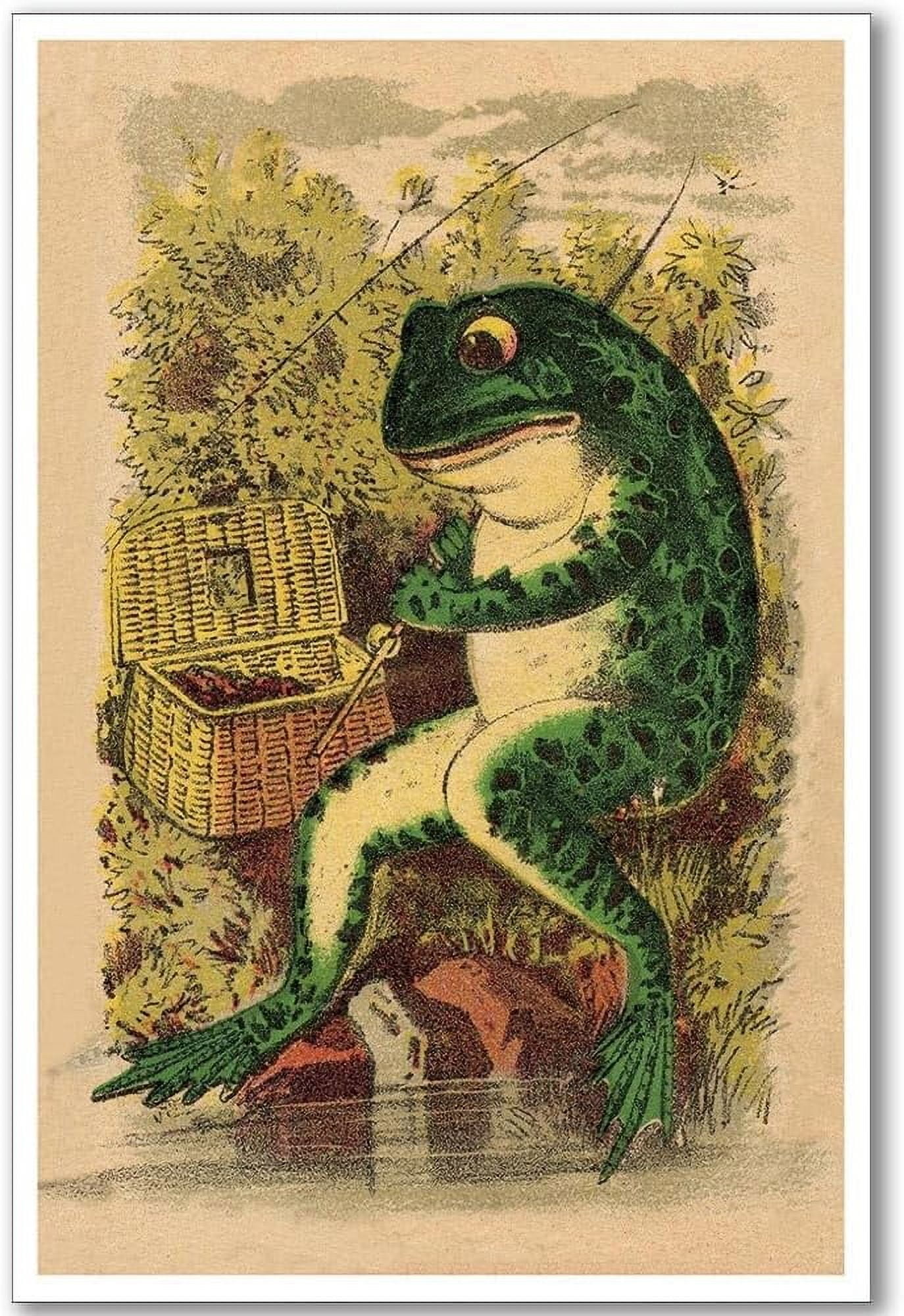 ASPORIC Vintage Wall Art Frog Poster Canvas Wall Art Aesthetic Frog ...