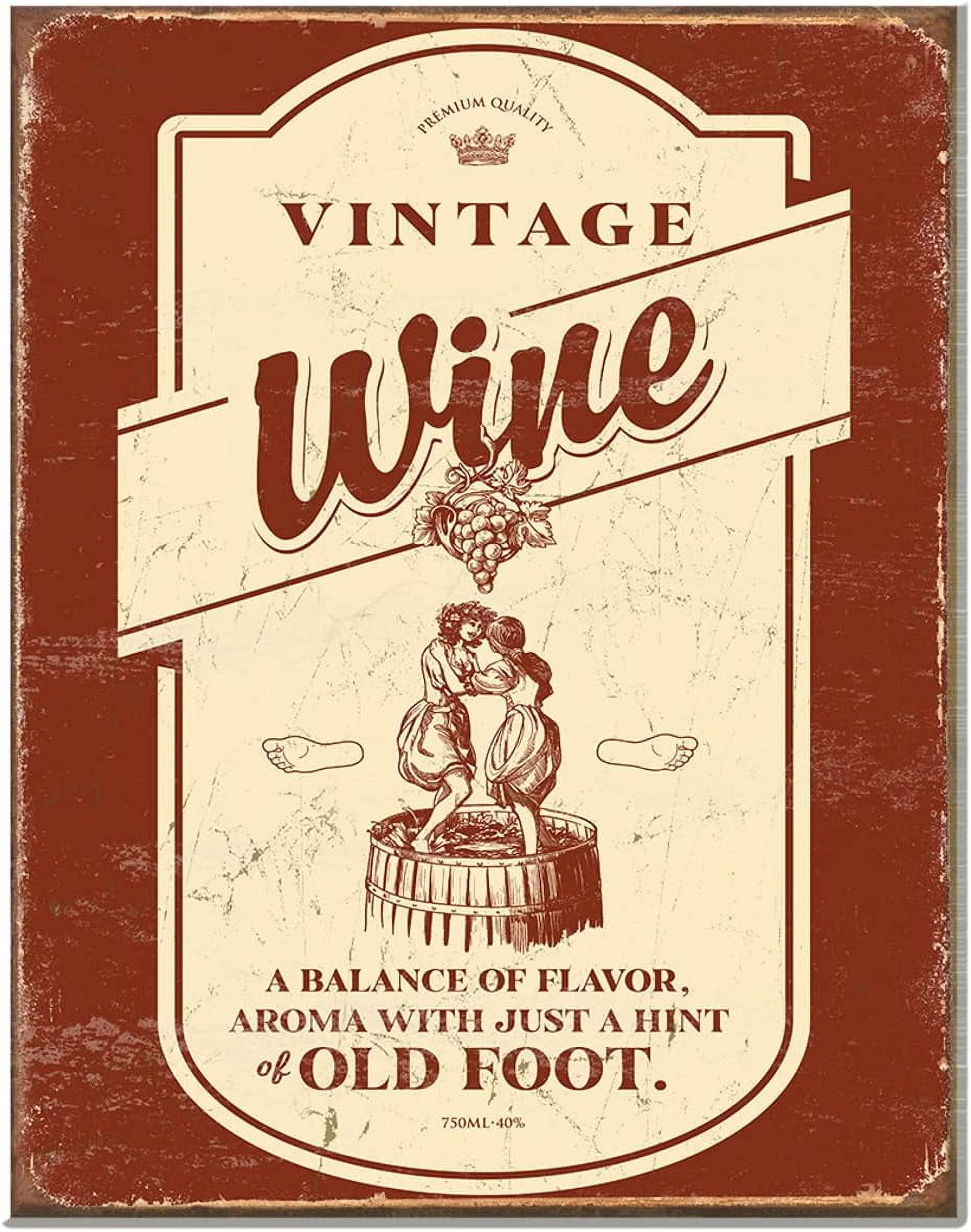 ASPORIC Vintage Wine Tin Sign - Nostalgic Vintage Metal Wall Decor ...