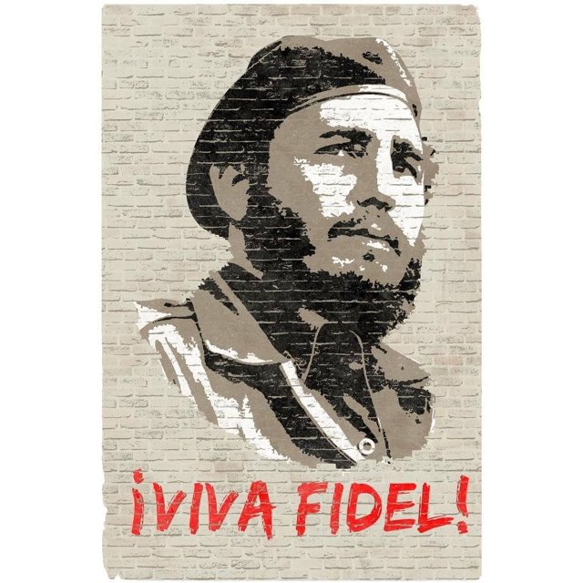 ASPORIC Viva Fidel Castro Portrait Cuba Graffiti Poster Communist ...