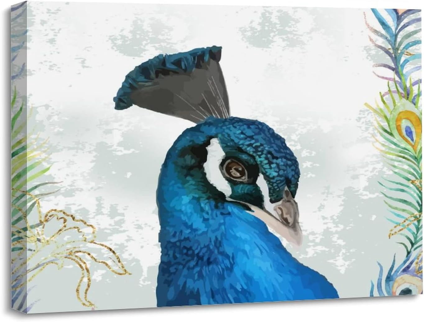 ASPORIC Wall Prints Crowned Peacock Canvas Print Wall Art Peacock ...