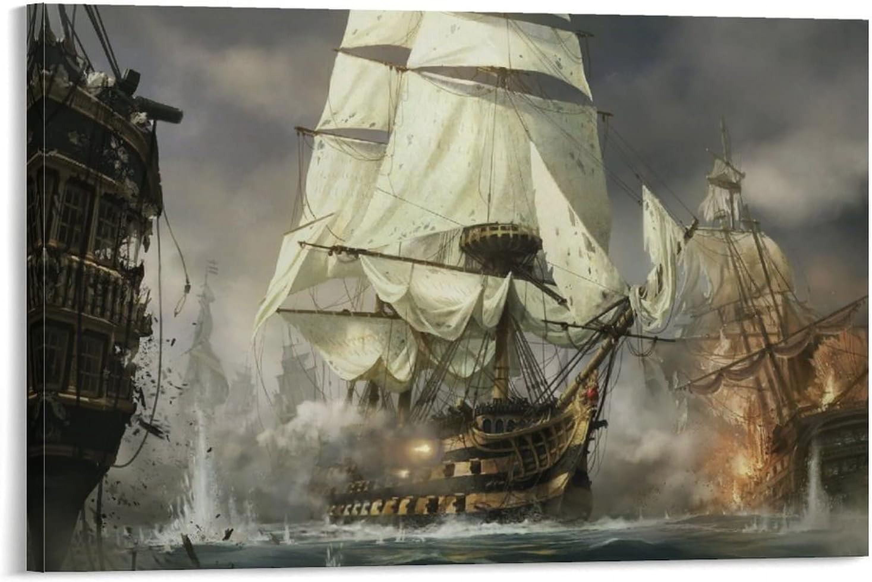 ASPORIC A War of Sails in 1715 HMS Victory Battle of Trafalgar Canvas ...