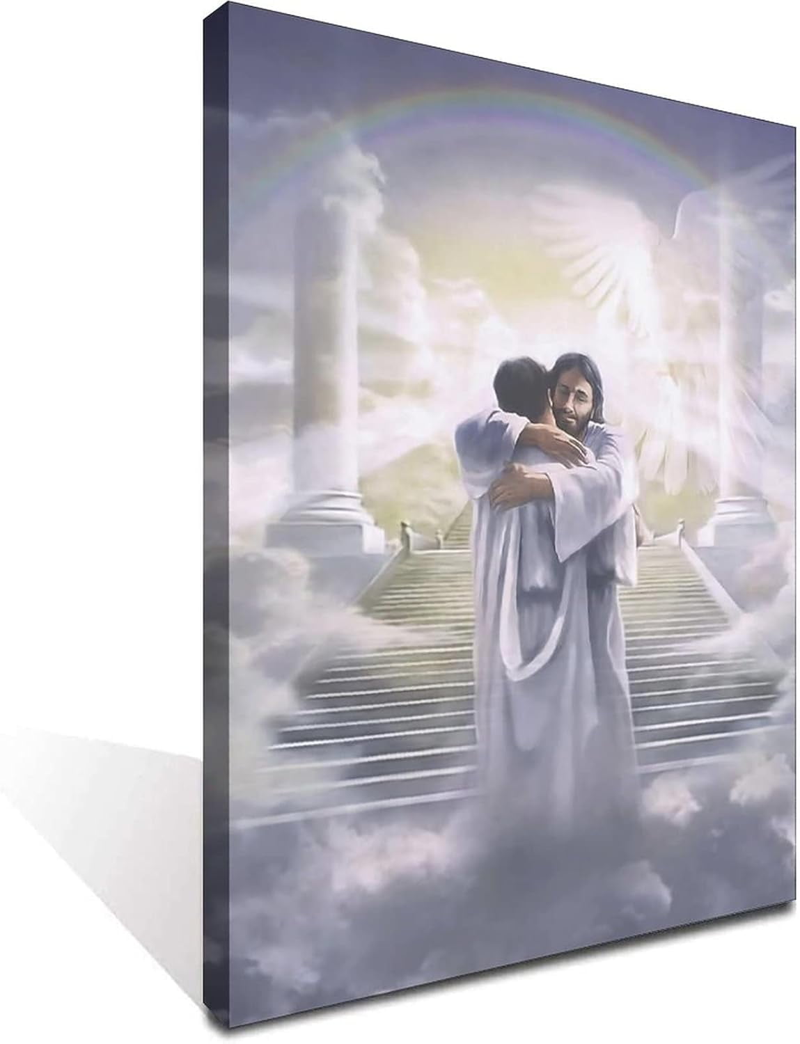 ASPORIC Welcome Home To Heaven Jesus Christ Canvas Wall Art Print Poster Picture Modern Office ...