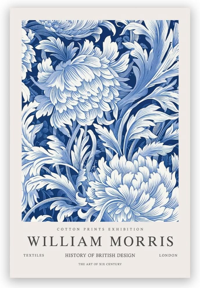 ASPORIC William Morris Wall Art Bedroom Living Room Wall Decor William ...