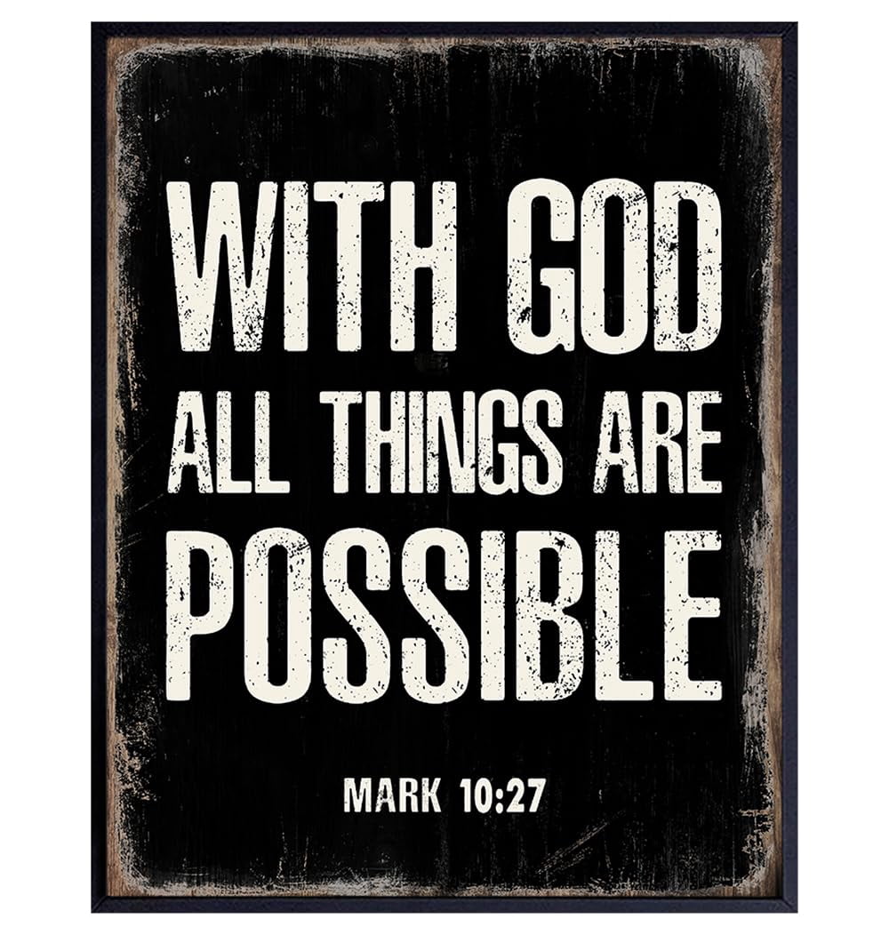 ASPORIC With God All Things Are Possible - Religious Wall Decor ...