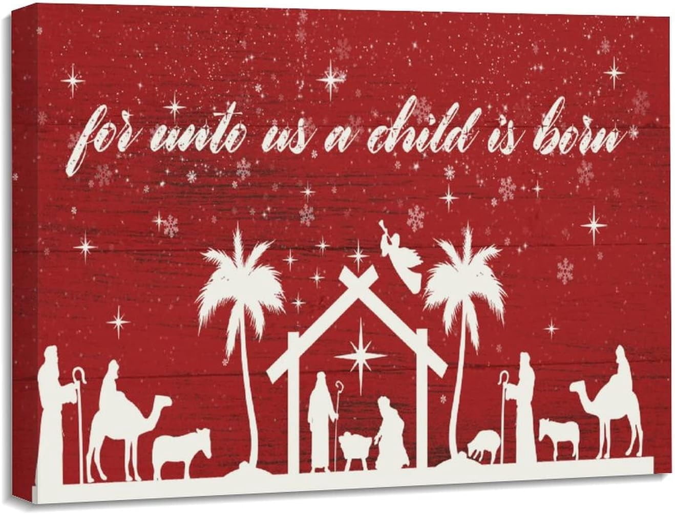 ASPORIC for Unto Us A Child Is Born Canvas Wall Art Decor Christmas ...