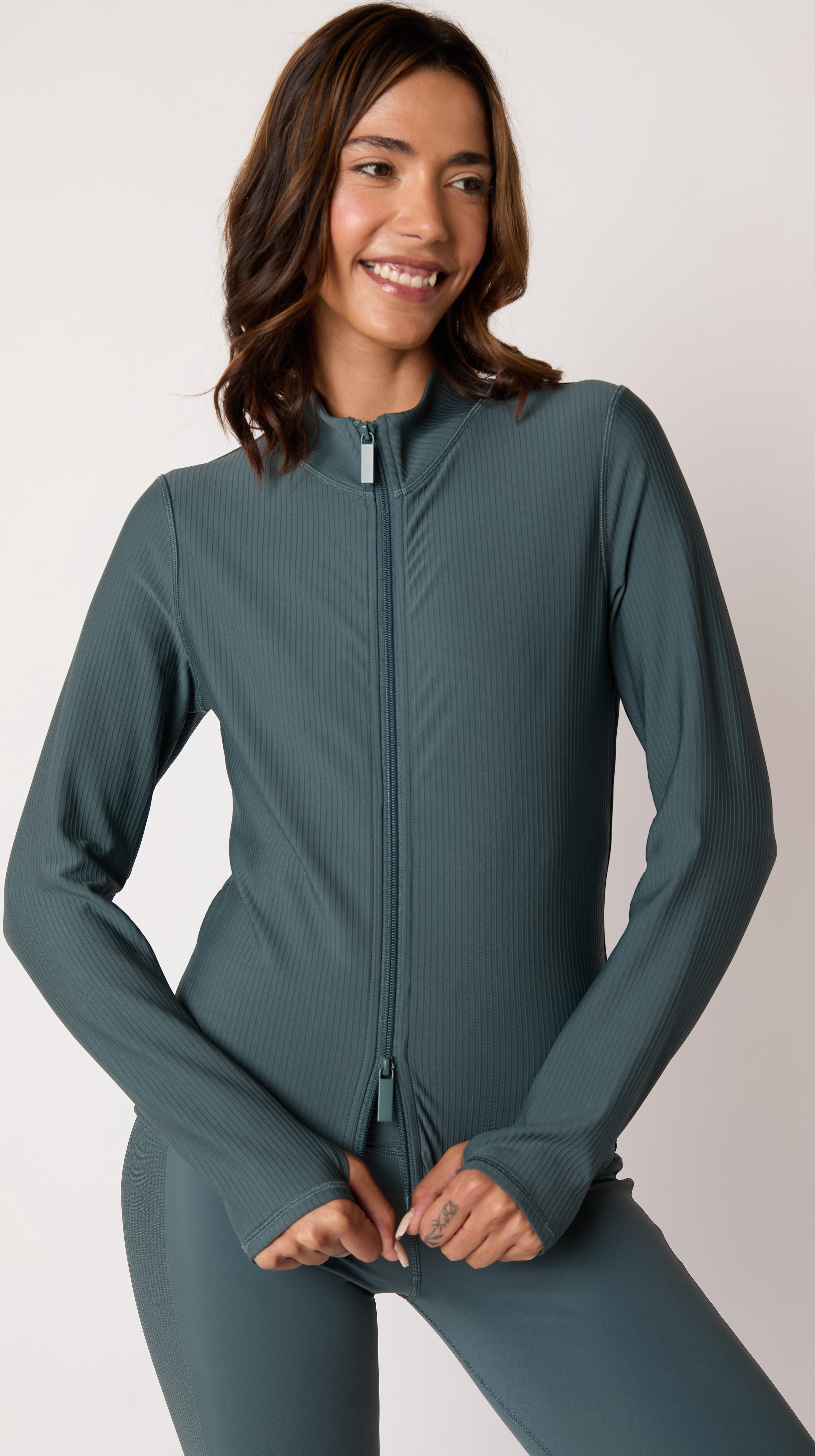 ASQ Rib Zip Thru Jacket - Stone - Walmart.com