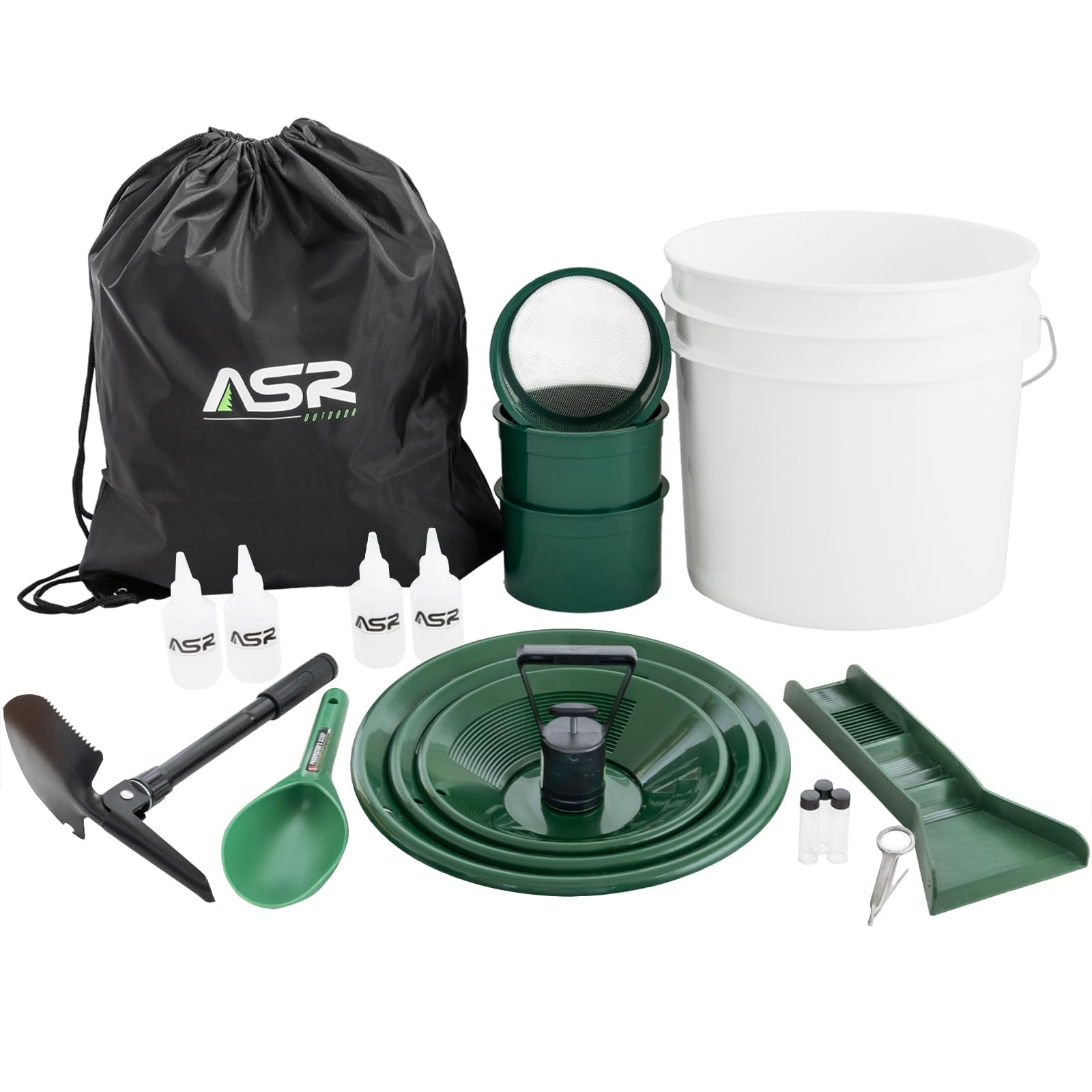 ASR Outdoor 20pc Mini 3 Riffle TPR Pocket Rubber Sluice Box with 3.5L ...