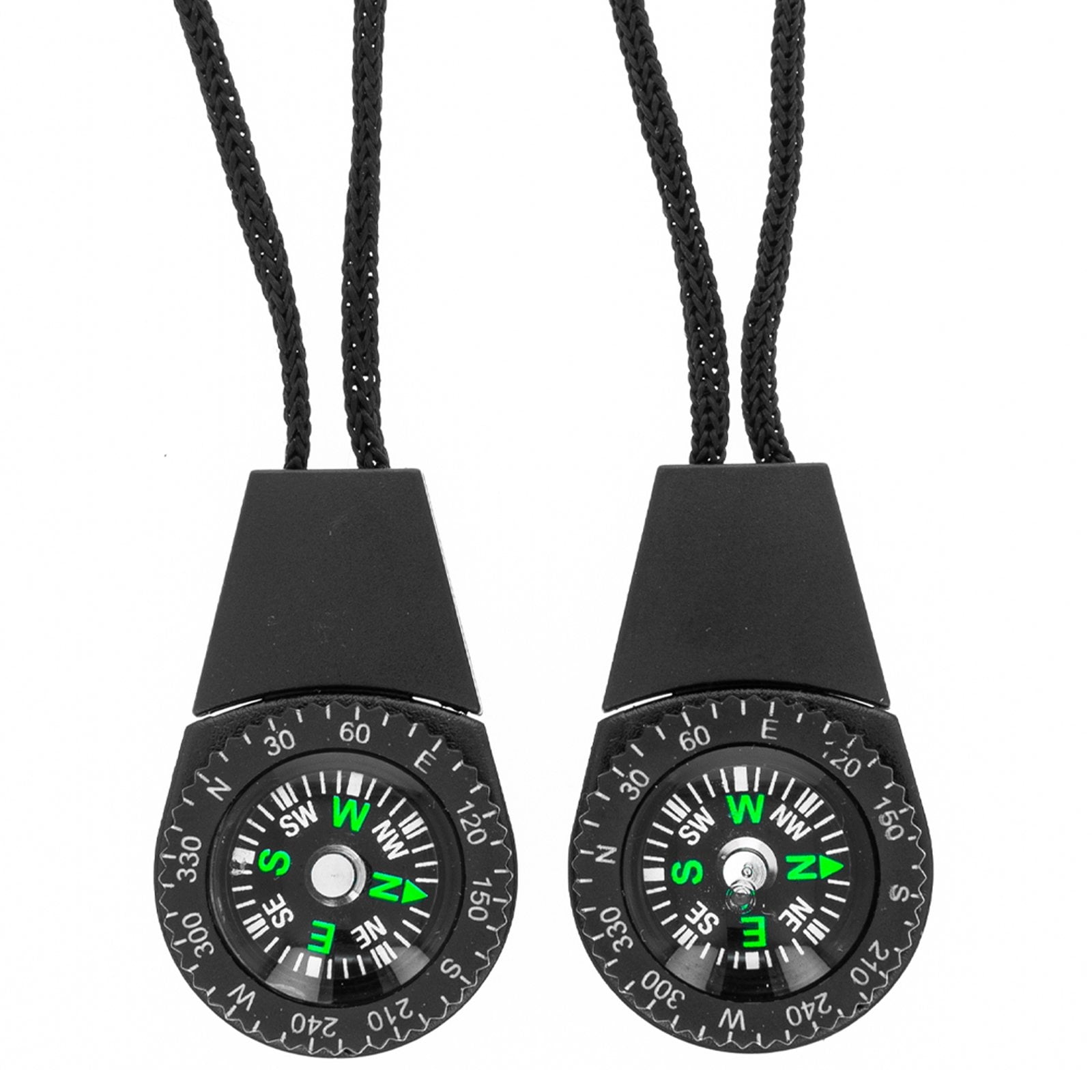ASR Outdoor 2pk Black Zipper Pull Mini Pocket Compass Survival Gear ...