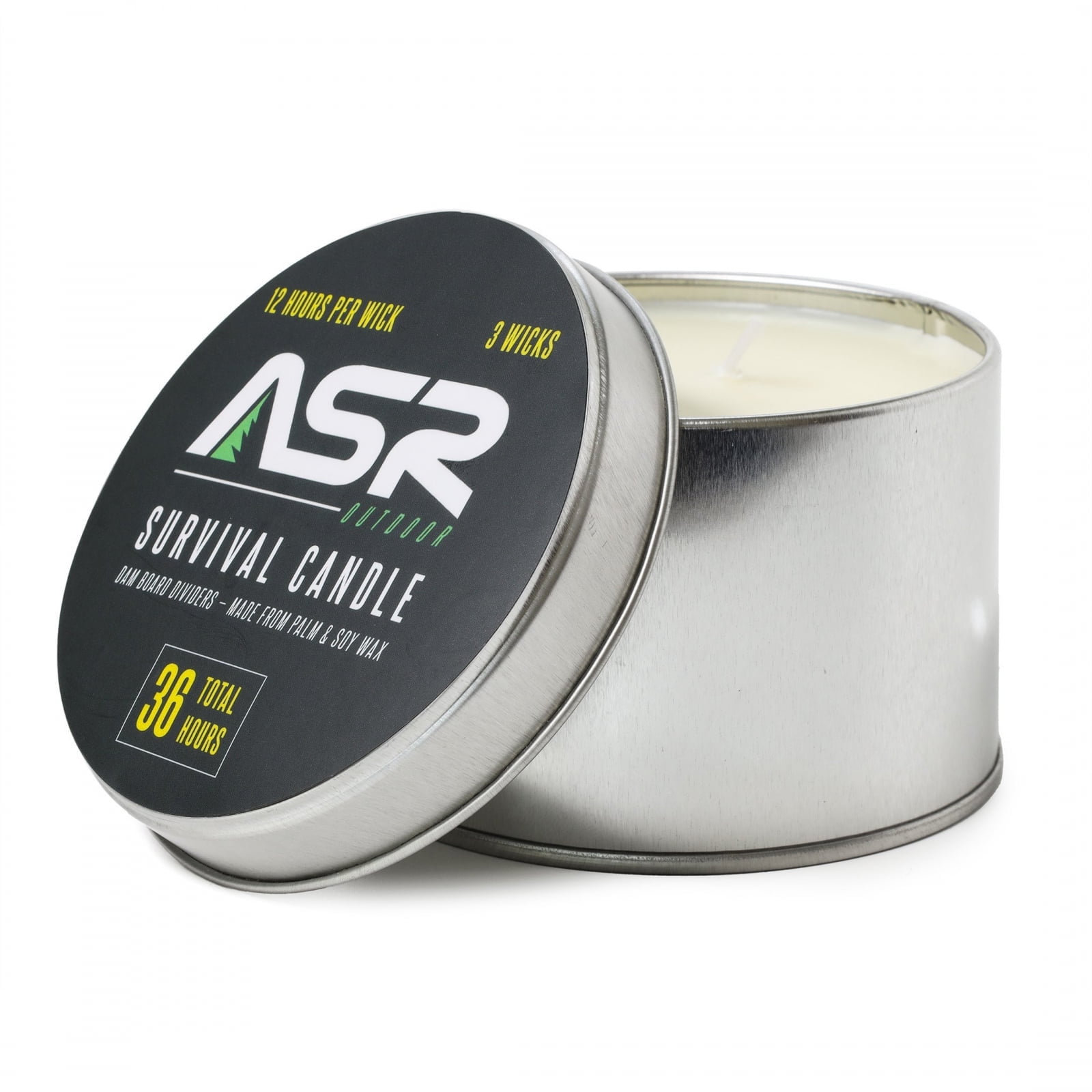 ASR Outdoor 3-Wick 36-Hour Emergency Candle Fire Starter Power Outage ...