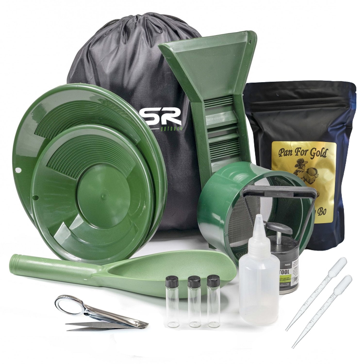 ASR Outdoor 3lbs Paydirt Complete Backpack Gold Panning Kit with Mini ...