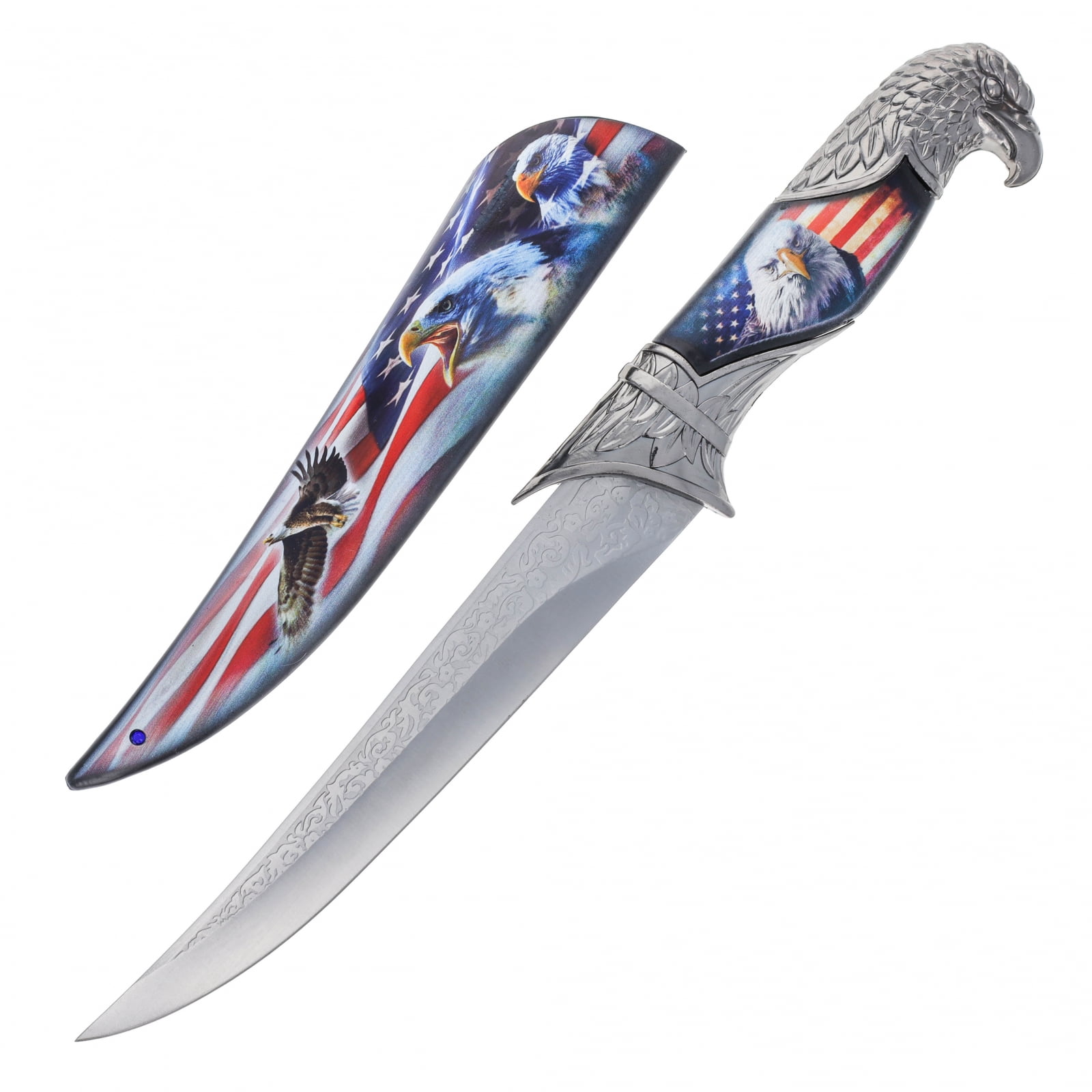 ASR Outdoor American Flag Fixed Blade Hunting Knife Patriotic Gift Bald ...