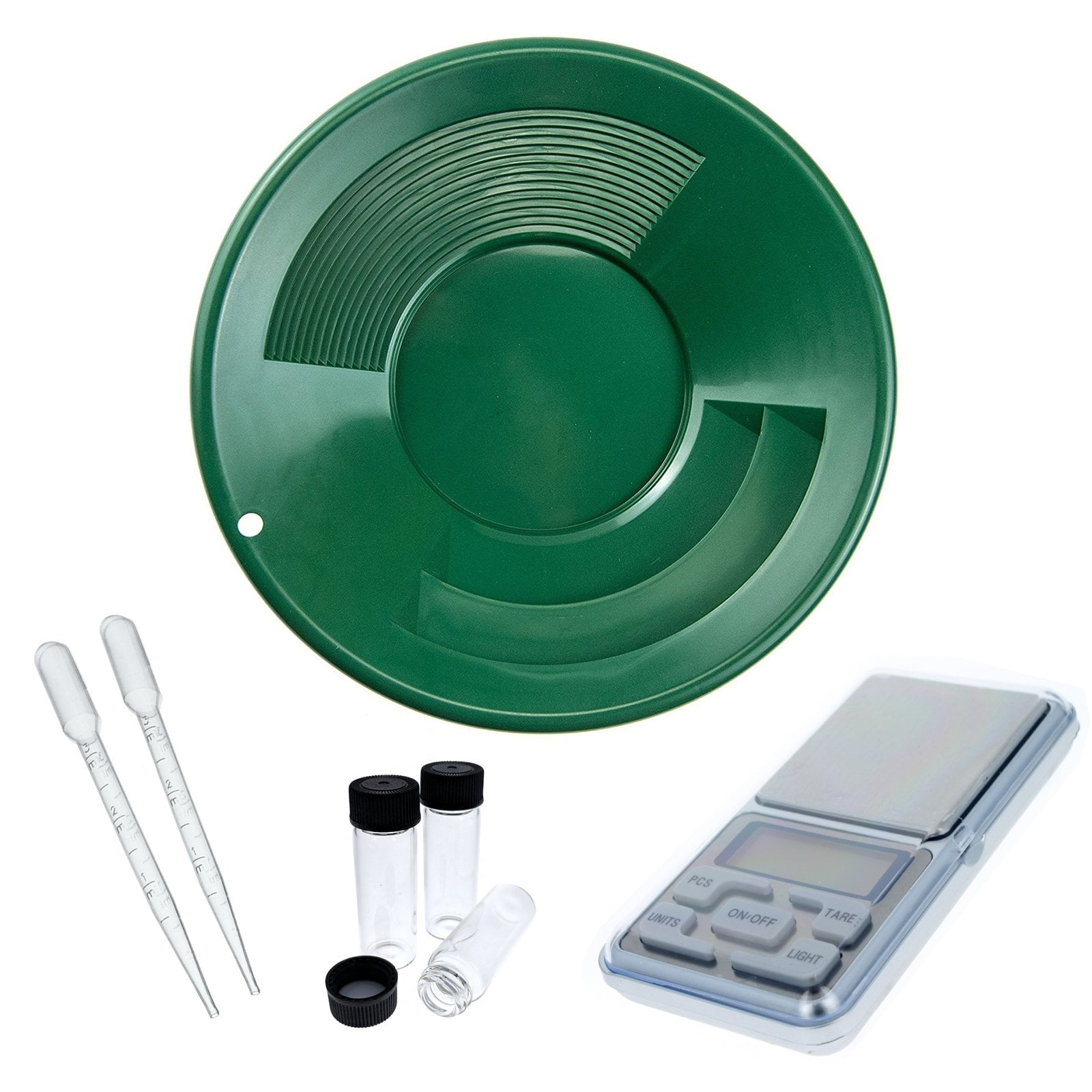 ASR Outdoor Gold Rush Gold Prospecting Pan Kit with Glass Vials Pocket ...