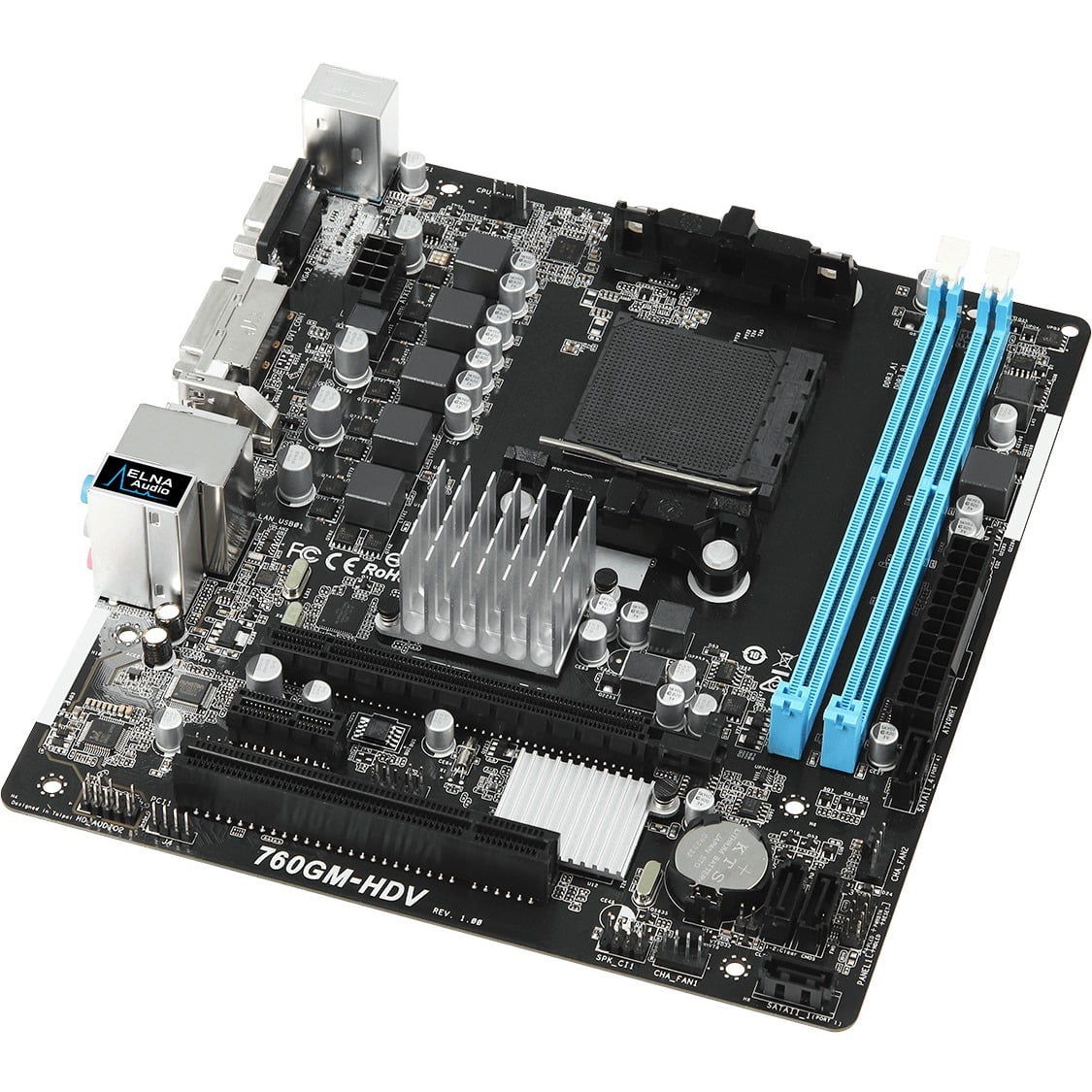 ASRock 760GM-HDV Desktop Motherboard, AMD Chipset, Socket AM3 ...