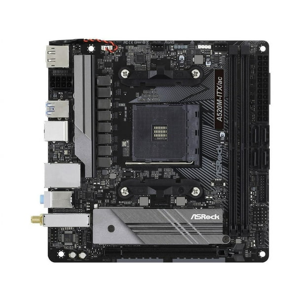 ASRock A520M-ITX/ac Desktop Motherboard - AMD A520 Chipset - Socket AM4 ...