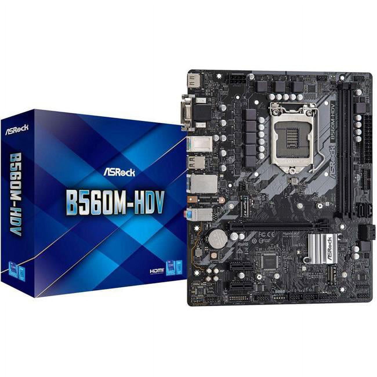 ASRock B560M-HDV Desktop Motherboard - Intel B560 Chipset - Socket LGA ...