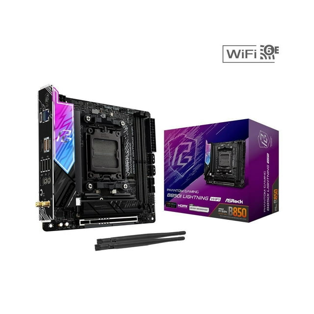 ASRock B850I Lightning WiFi AM5 AMD B850 Mini ITX Motherboard - Walmart ...