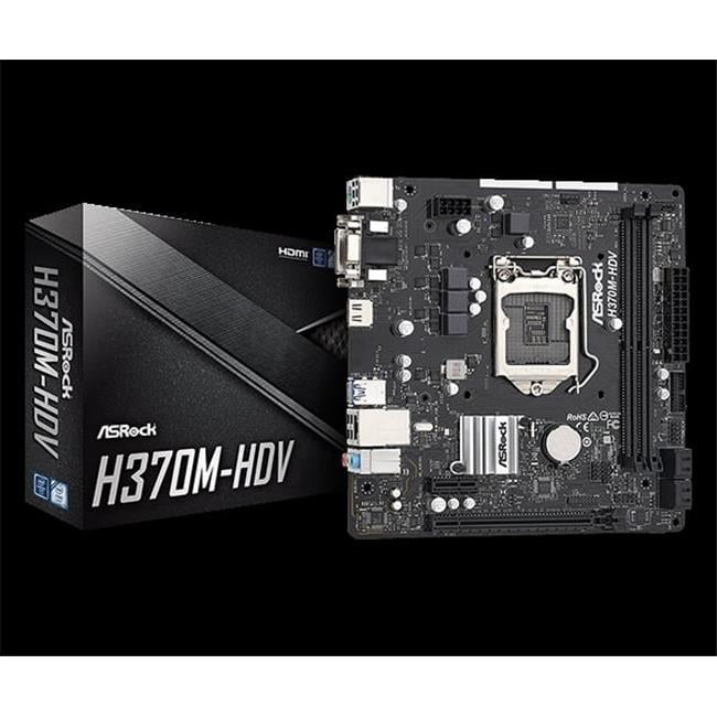 ASRock H370M-HDV Desktop Motherboard - Intel H370 Chipset - Socket H4 ...
