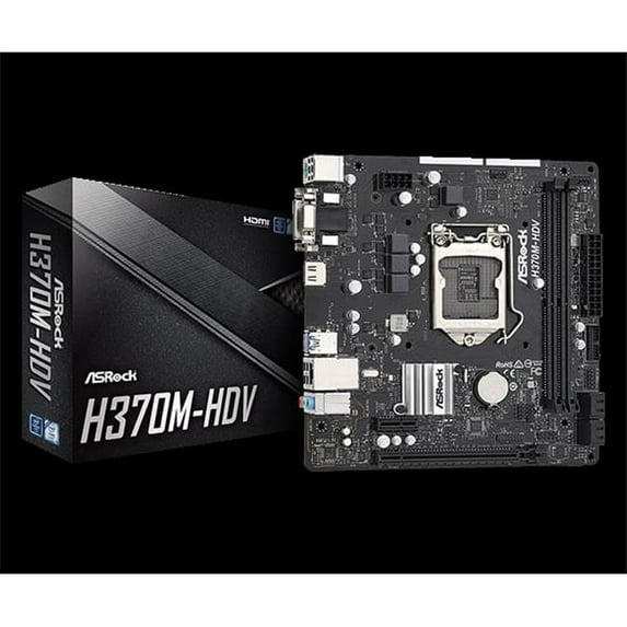 ASRock H370M-HDV Desktop Motherboard - Intel H370 Chipset - Socket H4 LGA-1151 & Micro ATX ...