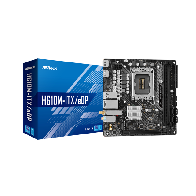 ASRock H610M-ITX/eDP LGA 1700 Intel H610 SATA3 6Gb/s DDR4 Mini-ITX Motherboard - Walmart.com