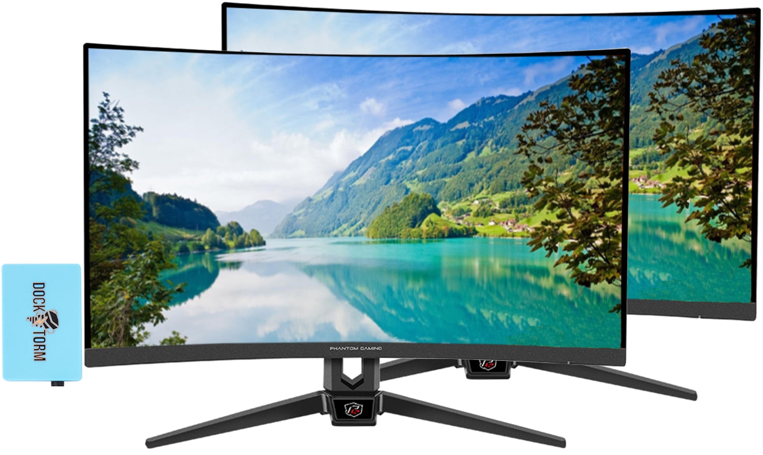 ASRock PG27F15RS1A Phantom Curved Monitor Bundle with Docztorm Dock, 27 ...
