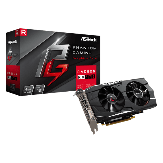 ASRock Phantom Gaming D Radeon RX 570 DirectX 12 RX570 4G 4GB 256-Bit ...