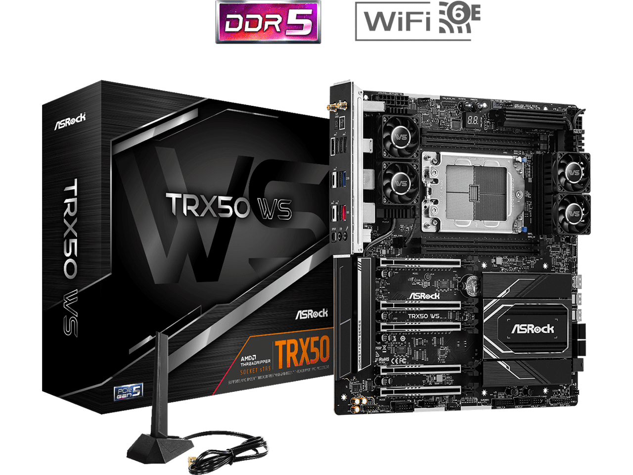 ASRock TRX50 WS sTR5 AMD SATA 6Gb/s EATX - 12 Layer Motherboards - AMD ...