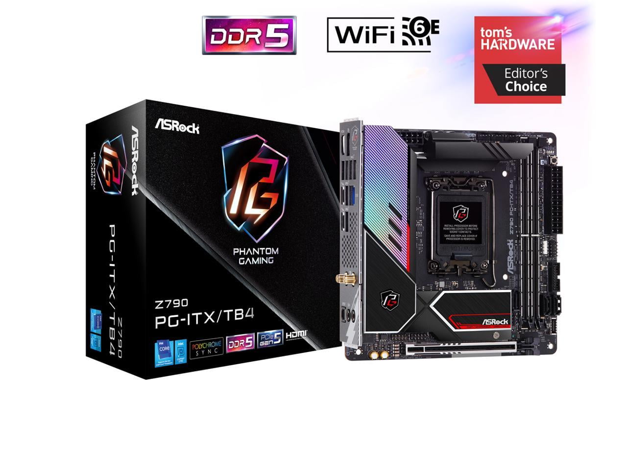 ASRock Z790 PG-ITX/TB4 Intel LGA1700 Mini-ITX Mainboard , 2 slots DDR5 ...