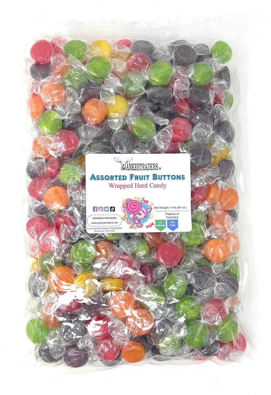 ASSORTED FRUIT FLAVORED BUTTONS CANDY - 4 POUNDS - Walmart.com