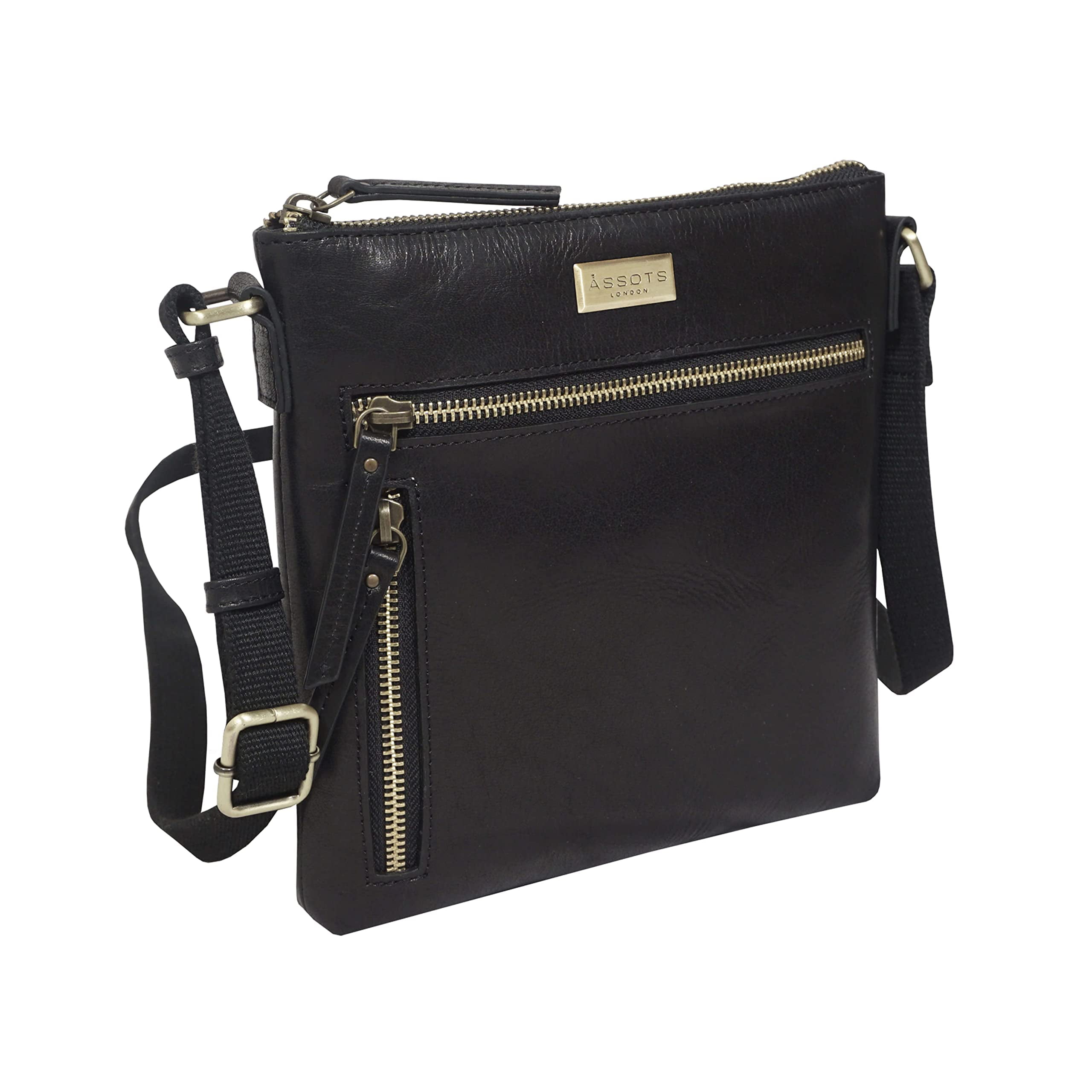 ASSOTS Smart Leather Crossbody Purse for Women - Premium Triple Zip ...