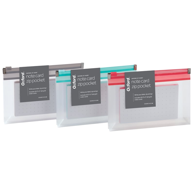 ASST COLORS NOTE CARD ZIP POCKET - Walmart.com