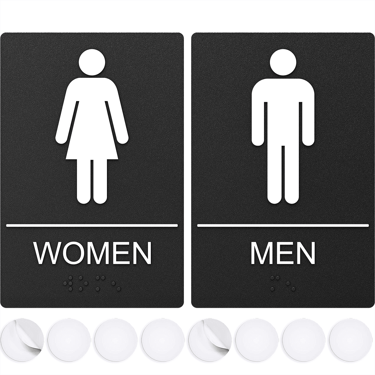 ASSURED SIGNS Unisex Restroom Sign, Black Acrylic, ADA Compliant with ...