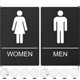 ASSURED SIGNS Unisex Restroom Sign, Black Acrylic, ADA Compliant with ...