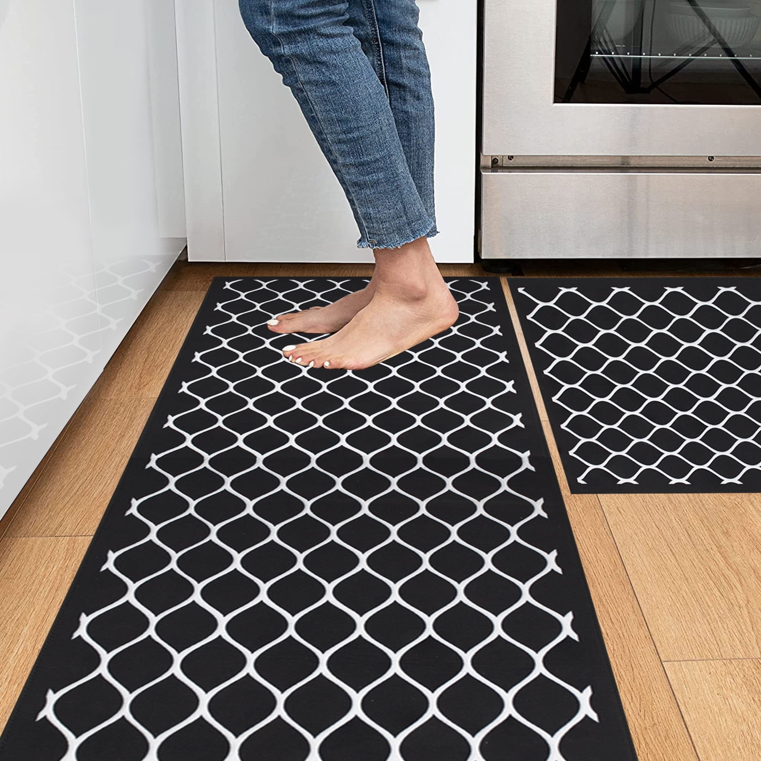 ASTARIN 2PC Anti-Fatigue Kitchen Mat Set, Non-Slip, Machine Washable ...
